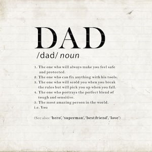 Dad Definition, Dad Gift, Dad Dictionary Definition Meaning, Fathers ...