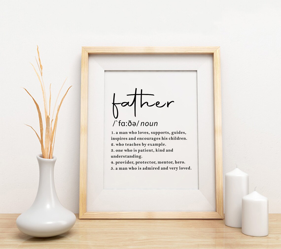 Father definition Dad Gift Father Dictionary Definition | Etsy
