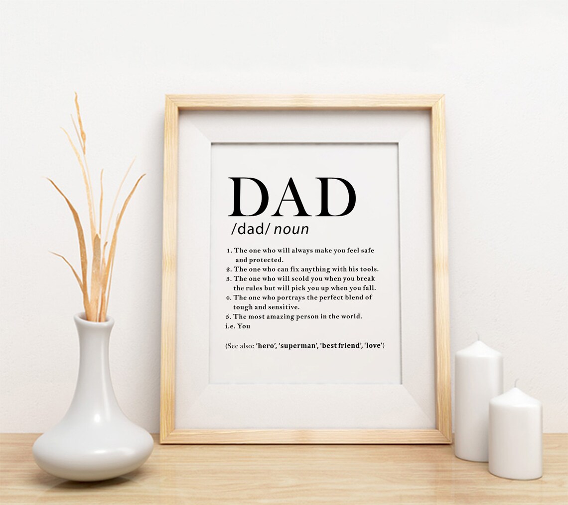 Dad Definition Dad Gift Dad Dictionary Definition Meaning - Etsy