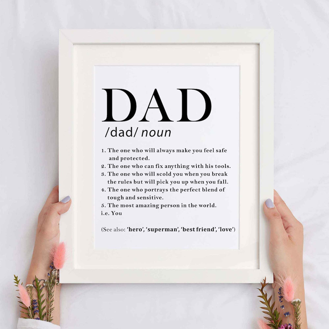 Dad Definition, Dad Gift, Dad Dictionary Definition Meaning, Fathers ...