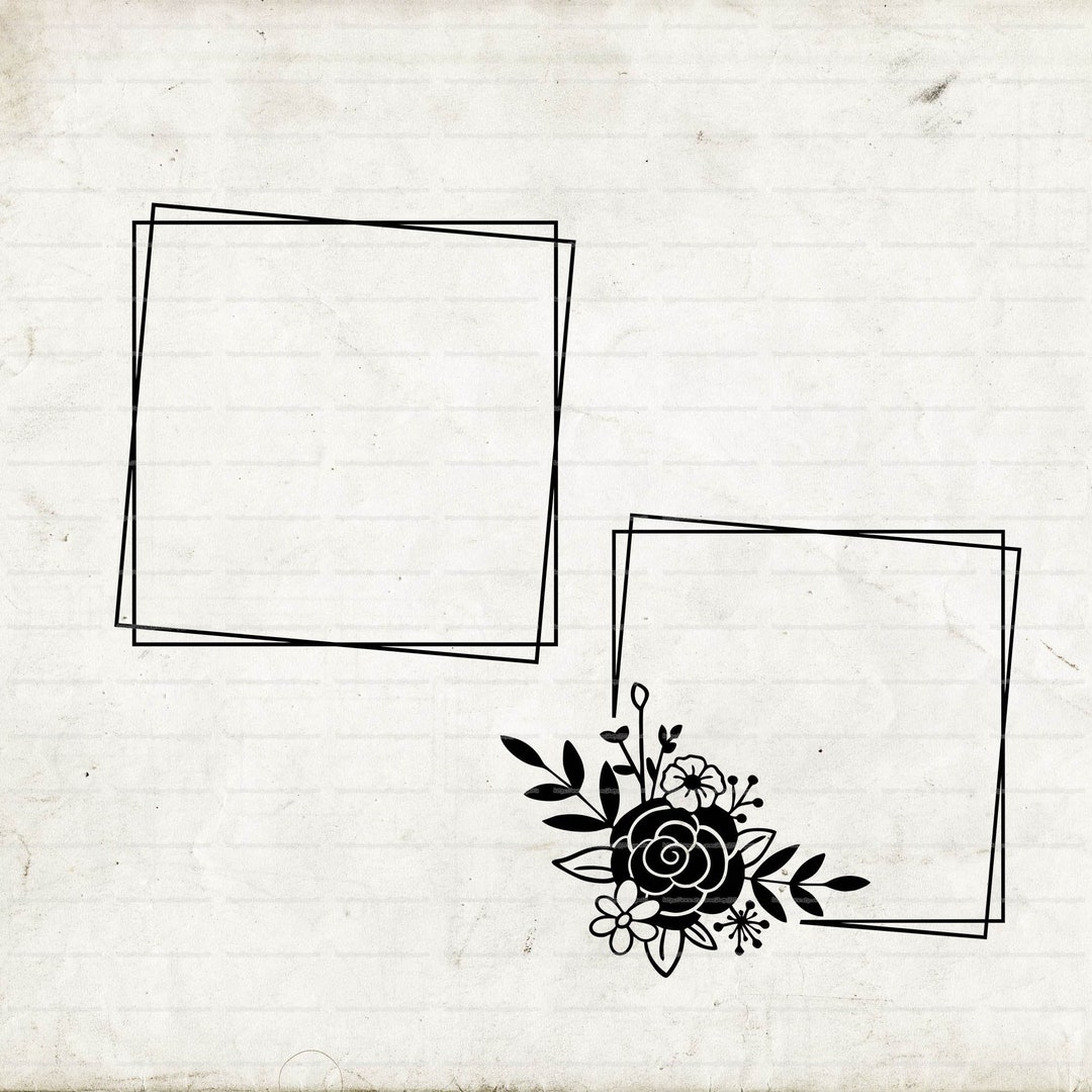 Set of 2 Square Wire Frame SVG, Square Monogram Frame SVG, Square ...