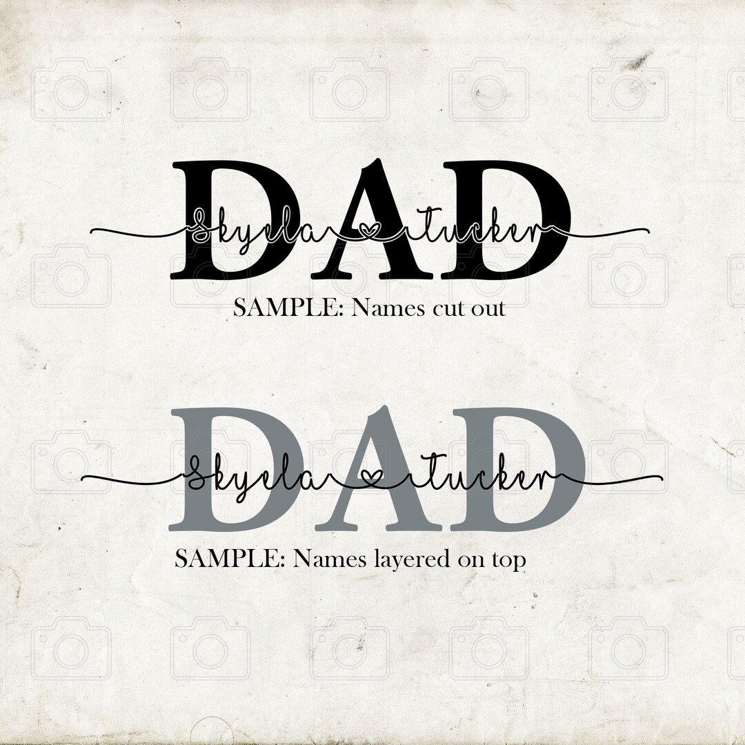 Custom Dad Grandpa Papa Any Names - Children's Names - PNG DXF SVG ...