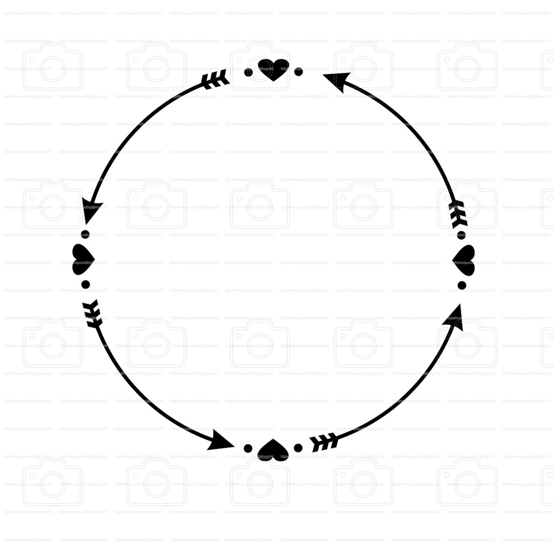 Arrow Wreath Svg, Circle Arrow Svg, Tribal Arrow Circle Svg, Hunting ...