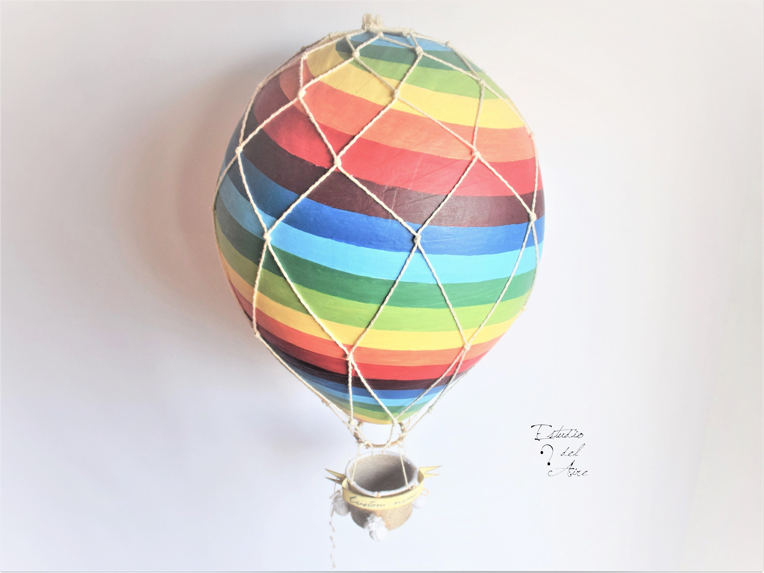 Hanging Hot Air Balloon Custom of Papier Mache. Rainbow Spiral | Etsy