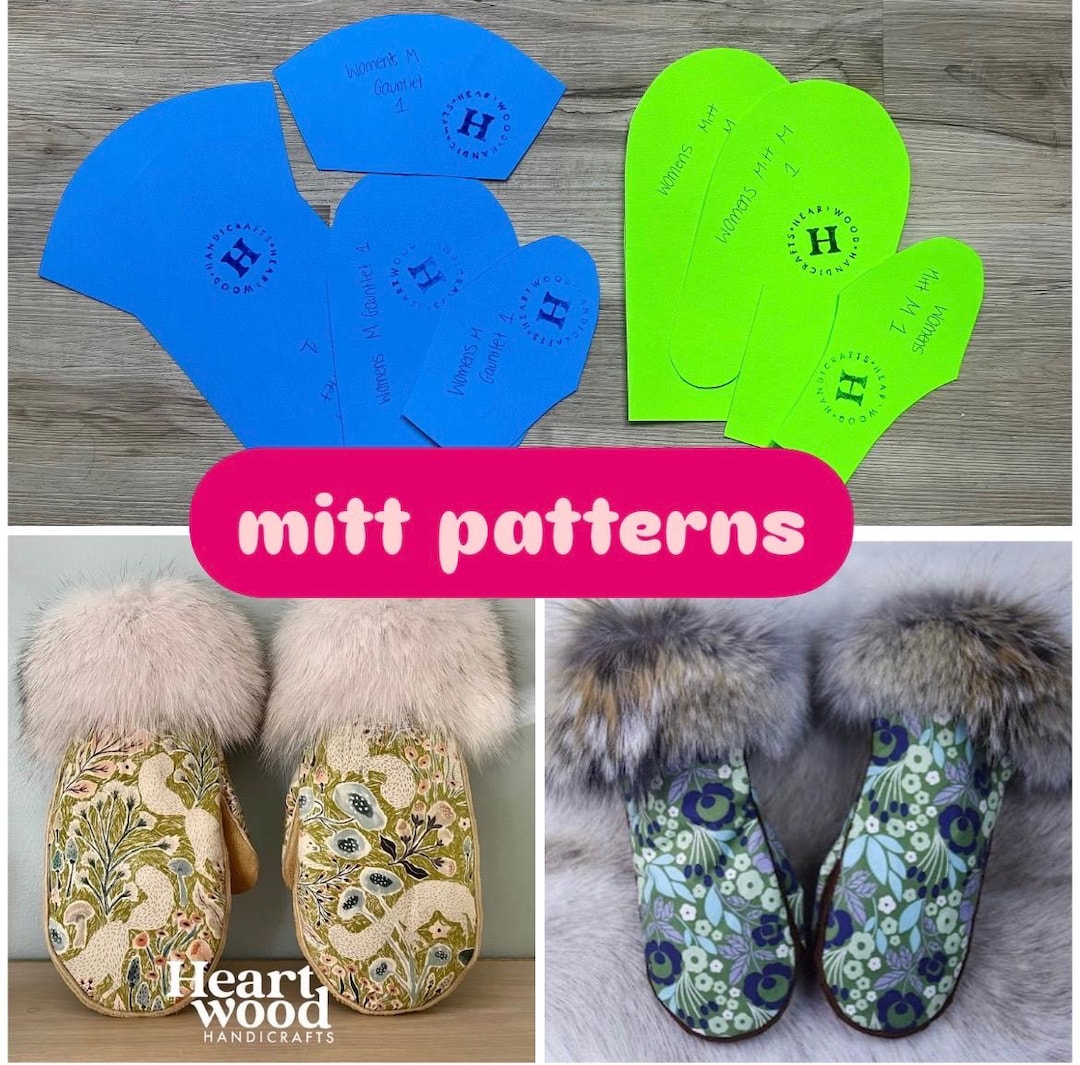 Original PAPER Mitt Patterns for These Two Styles of Mitts. Womens One ...