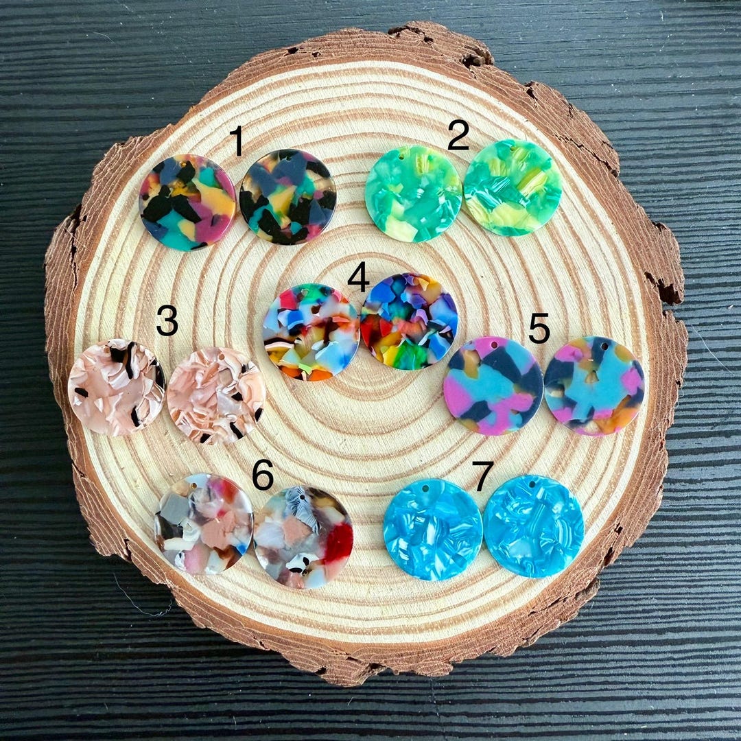 Pair of Colourful Tortoise Shell Cabochons for Beadwork - Etsy