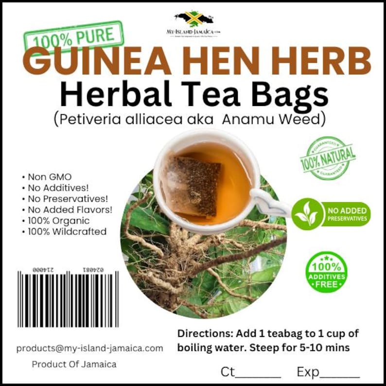 Guinea Hen Herbal Tea Bags (petiveria Alliacea Aka Anamu Weed ) | 100% ...