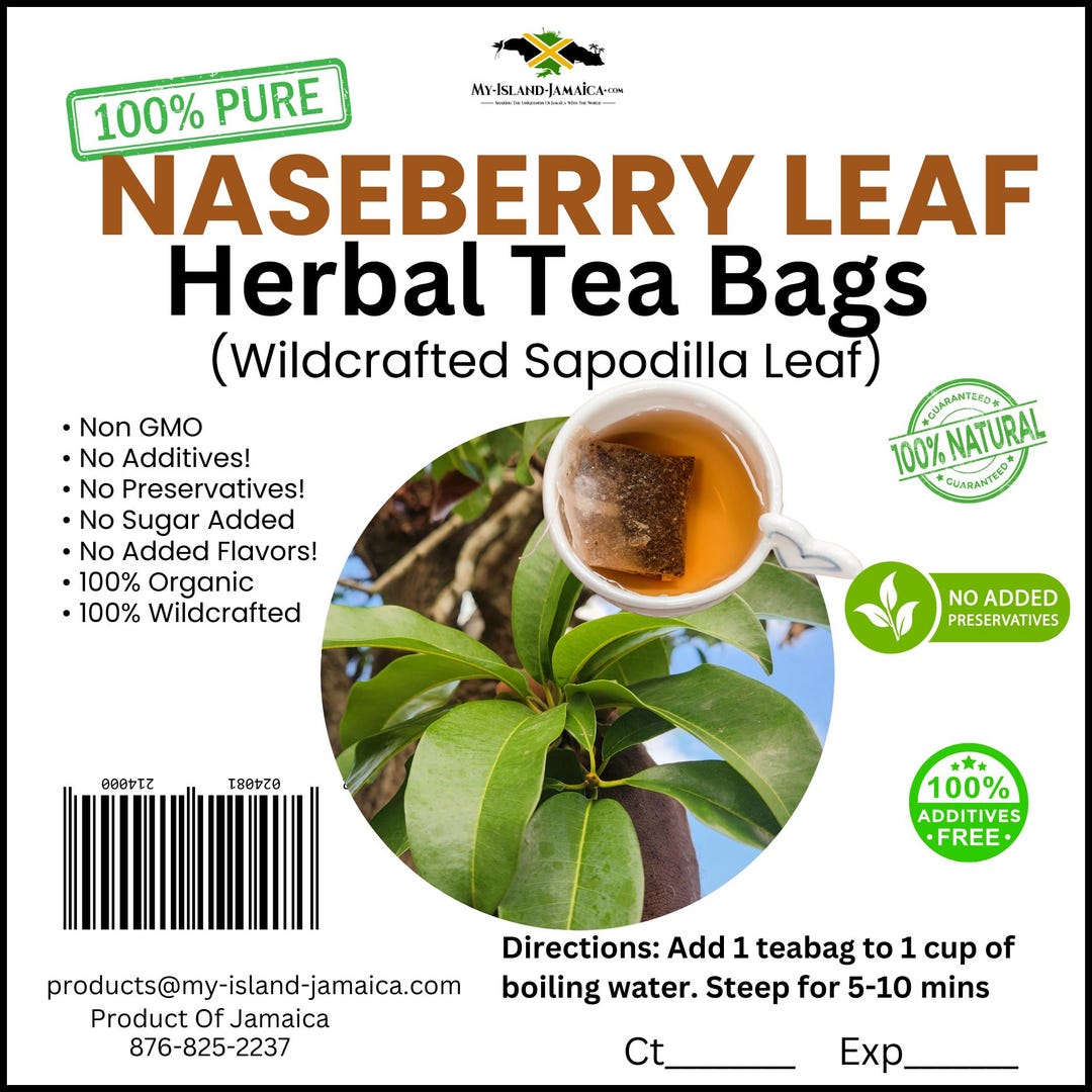 Jamaican Naseberry Leaf TEA BAGS | Wildcrafted Sapodilla Leaf | Hand ...