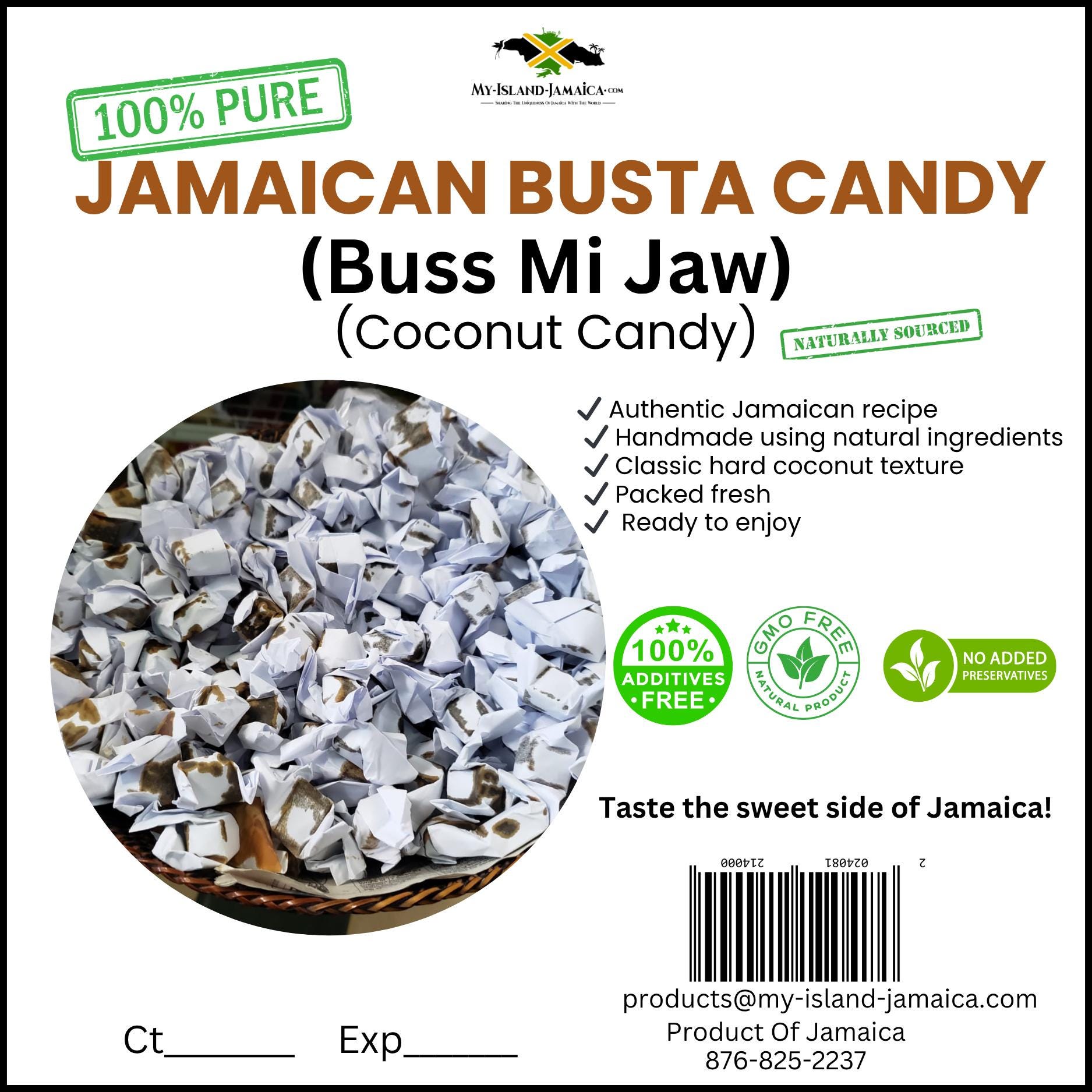 Jamaican BUSTA CANDY (buss Mi Jaw) | Authentic Hard Coconut Candy ...