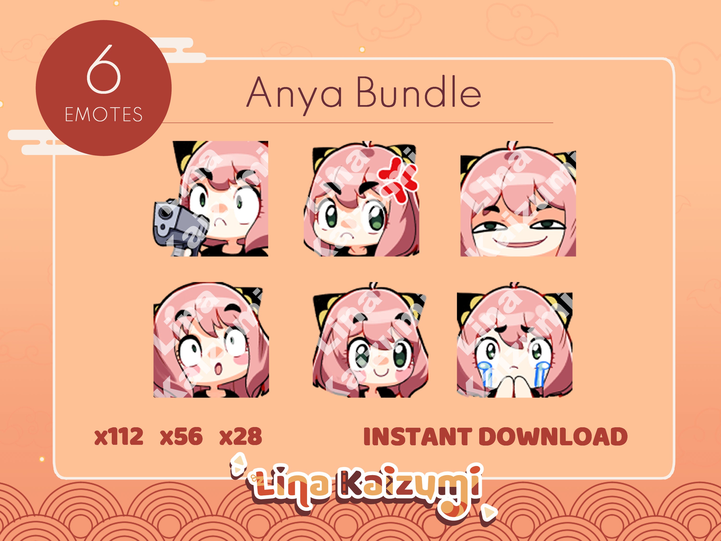 Anya Forger Emotes Twitch Youtube Discord Kawaii Anime SPY | Etsy België