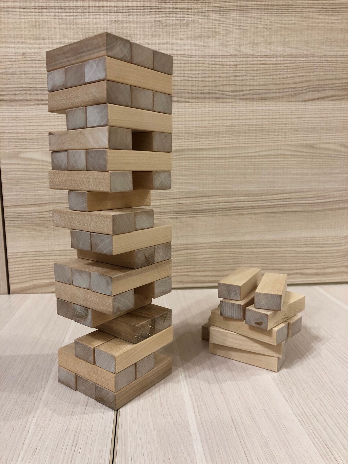 Wooden building blocks Jenga board game | Etsy
