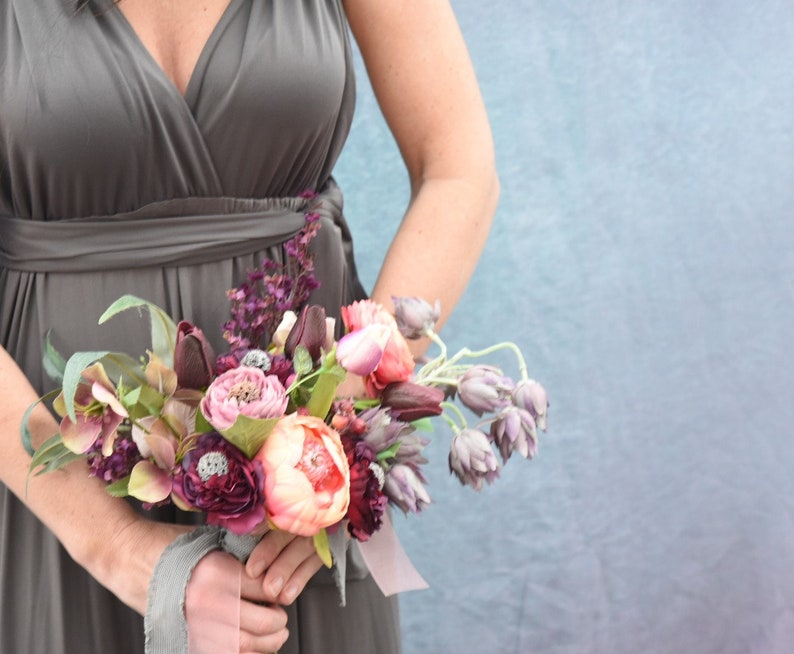 Purple Passion Aubergine Dusky Lilac Coral Ranunculus Peony - Etsy