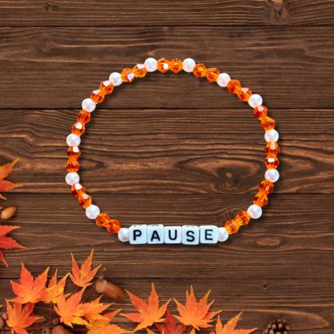 PAUSE Orange Crystal Bracelet for Women, Beaded Bracelets for Women - Etsy