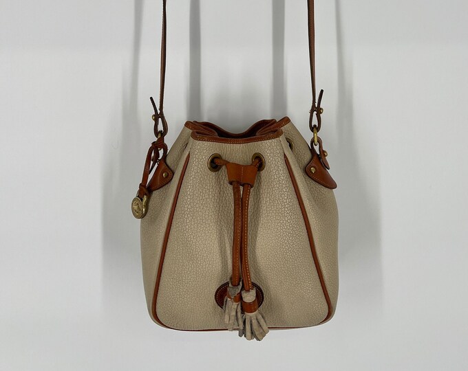 Vintage Dooney and Bourke Bone and British Tan Mini Drawstring Bag ...