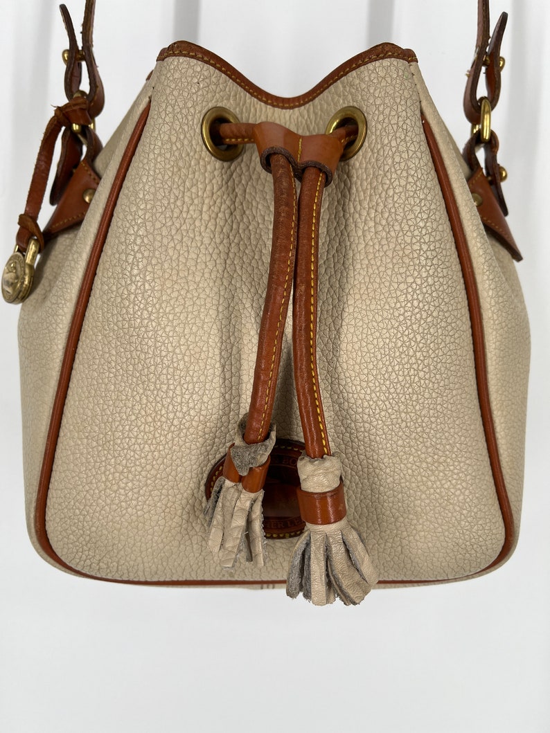 Vintage Dooney and Bourke Bone and British Tan Mini Drawstring - Etsy