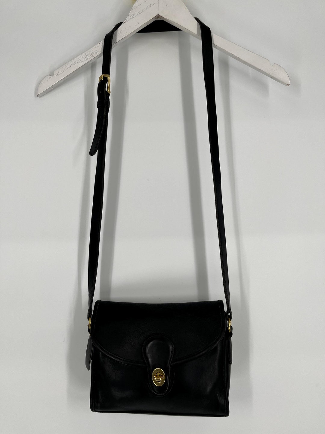 Vintage 90s Coach Black Devon Leather Shoulder Bag #9908 \ Made in USA ...