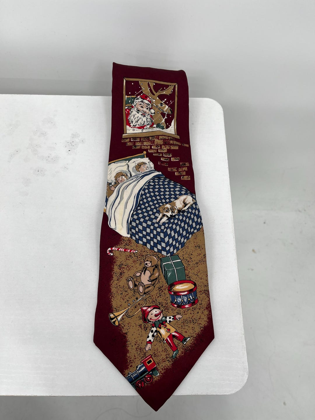 Vintage 100% Silk Zylos George Machado Christmas Necktie \ Made in USA ...