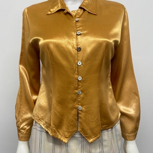 Vintage 80's Gold Shimmer Blouse by Petite Impressions Measures as A ...