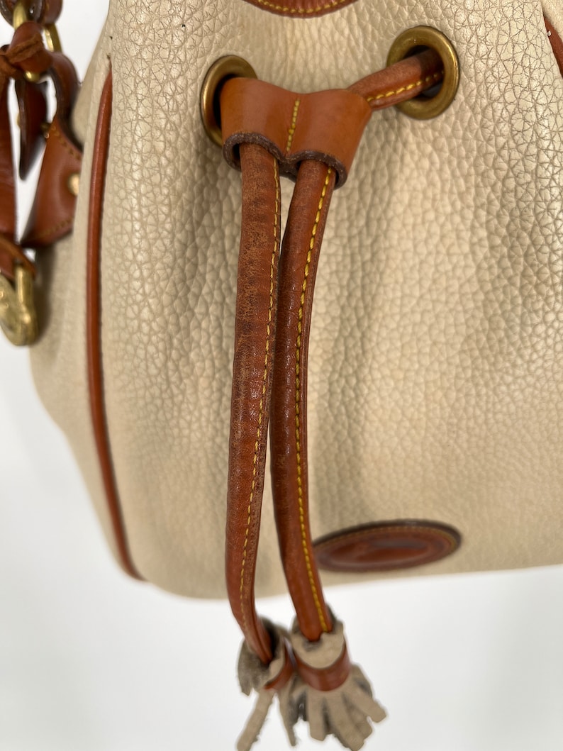Vintage Dooney and Bourke Bone and British Tan Mini Drawstring - Etsy