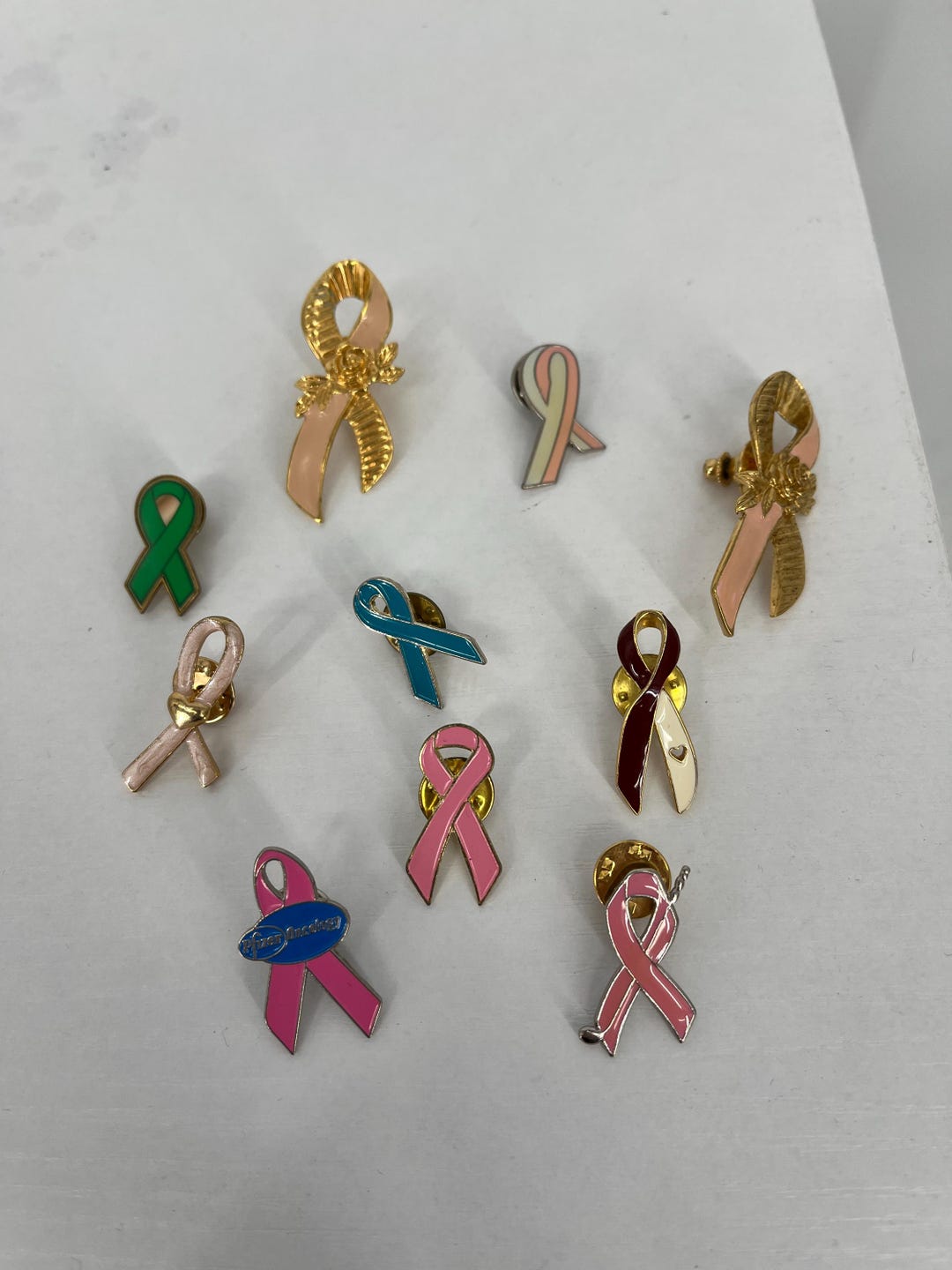 Vintage 10 Pack Awareness Ribbons Pins PLEASE See Item Description and ...