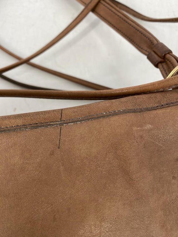 Vintage 70s Coach Putty Zippered Clutch Leather Shoul… - Gem