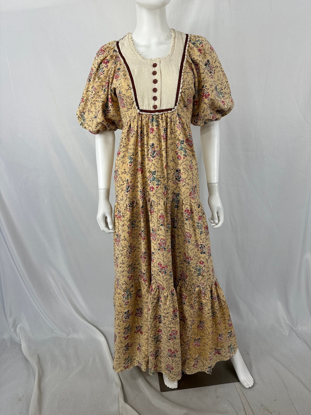 Vintage Homemade Prairie Style Dress \ Size Measures S-M \ See Item ...