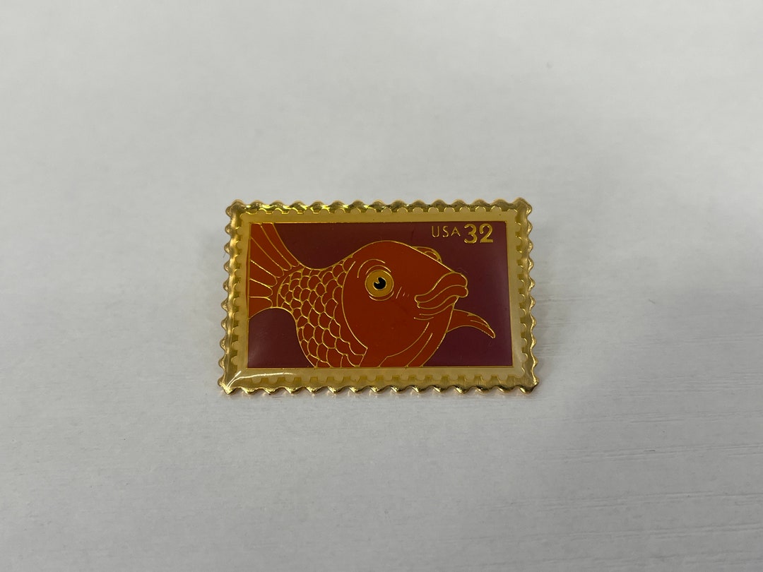 Vintage 90s Bright Eyed Goldfish Stamp Pin by the USPS / View ...