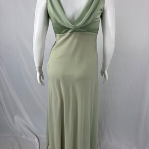 Vintage 90s Sage Green Gown With Cowl Back by Alfred Angelo / Size 15 ...