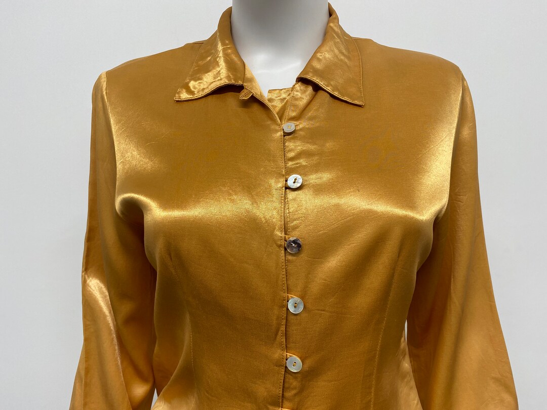 Vintage 80's Gold Shimmer Blouse by Petite Impressions Measures as A ...