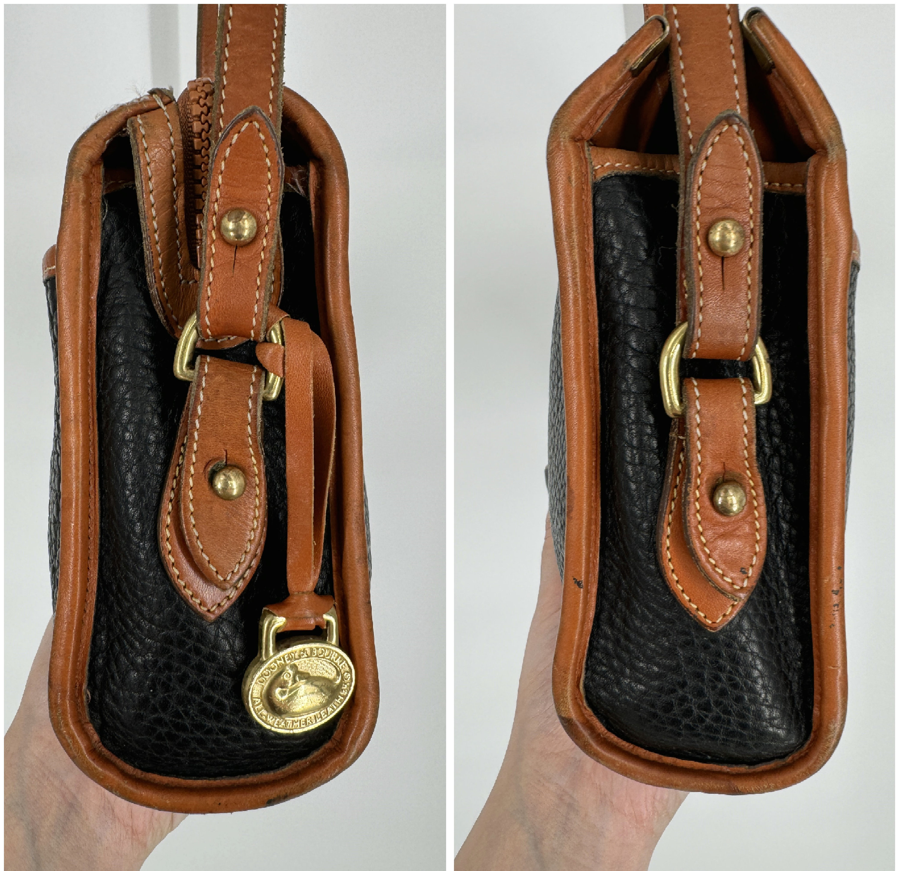 Vintage Black Dooney & Bourke Top Zip Shoulder Bag Made in Vintage Black Dooney & Bourke Top Zip Shoulder Bag Made in