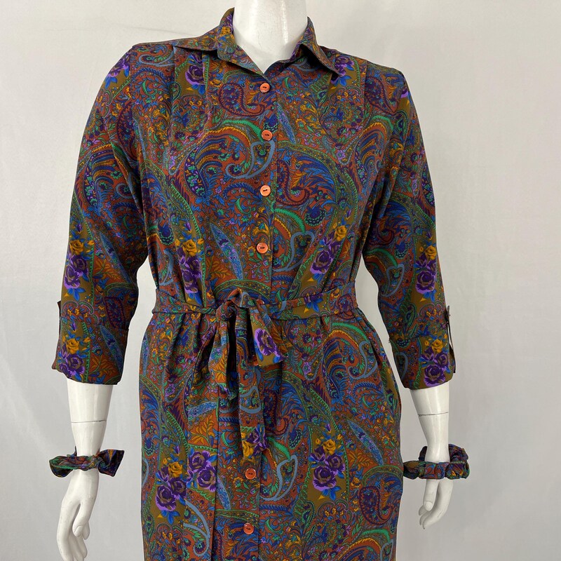 70s Paisley Dress - Etsy