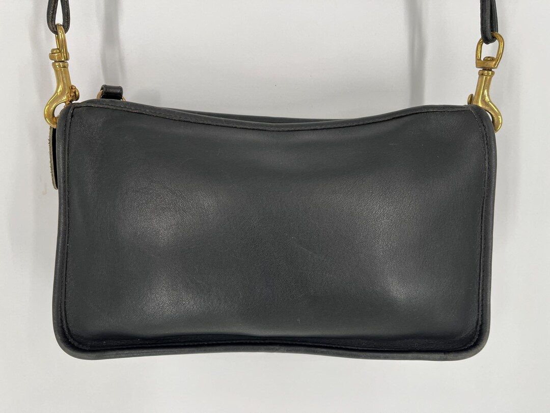 Vintage 80s Black Coach Basic Bag / Made in USA / View Description for ...