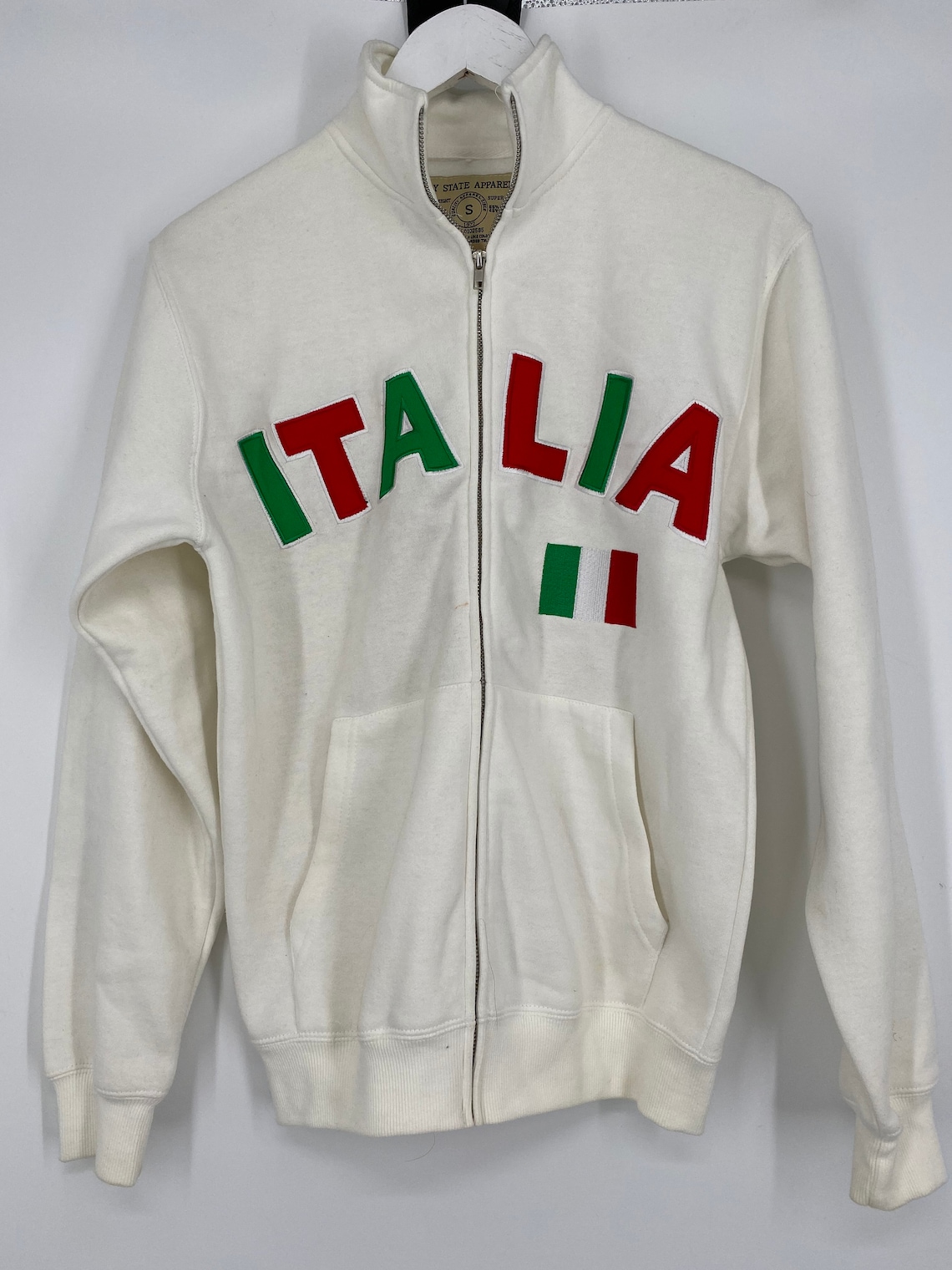 Italia Zip Up Sweat Jacket With Pockets By Bay State Apparel | Etsy