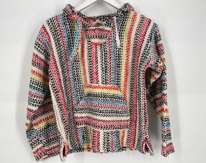 Vintage White & Rainbow Baja Hoodie by Earth Ragz \ Size M \ See Item ...