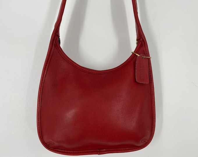 Vintage 1997 Coach Red Leather Ergo Shoulder Bag #9020 \ Made in USA ...