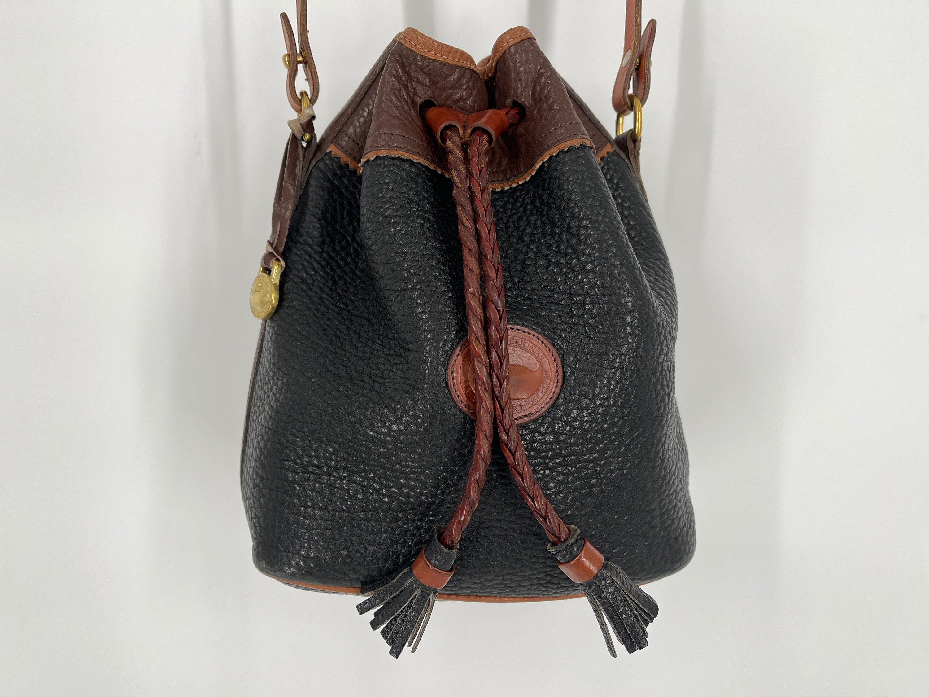 Vintage 90s Dooney and Bourke Drawstring Bucket Bag / Made in USA ...