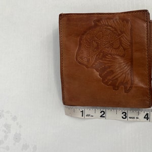 Vintage Leather Bi-fold Bass Fish Wallet PLEASE See Item Description ...