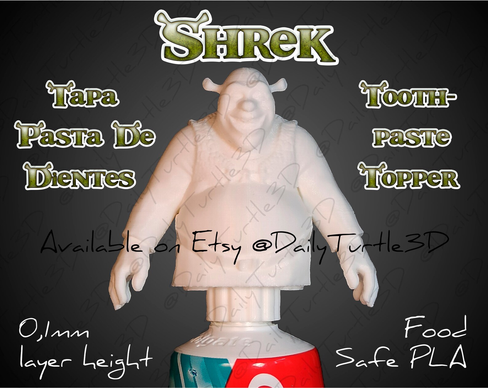 Shrek toothpaste topper upgraded version - Pooping Shrek - Etsy España