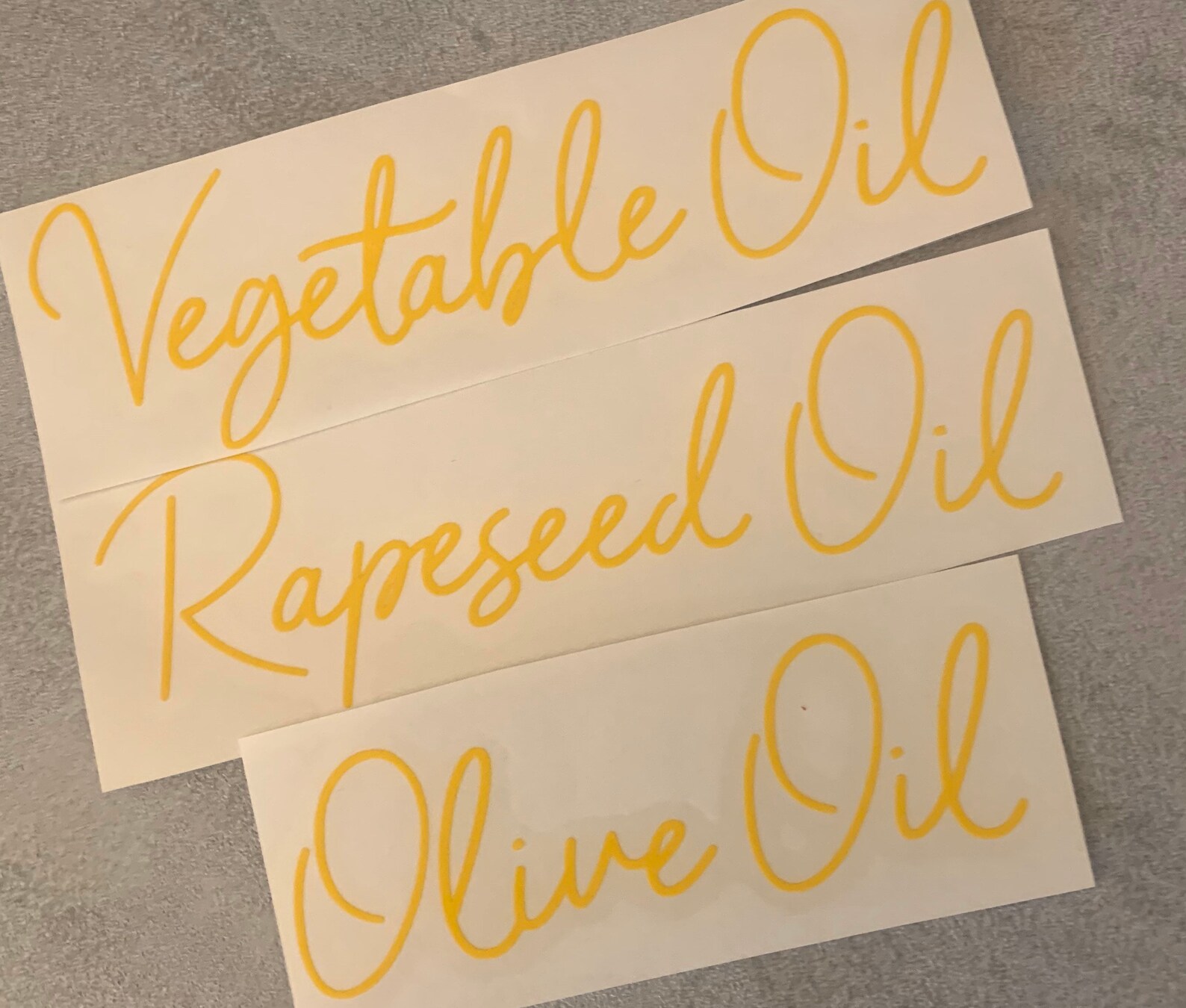 X3 oil bottle labels kitchen larder vinyl decal sticker | Etsy