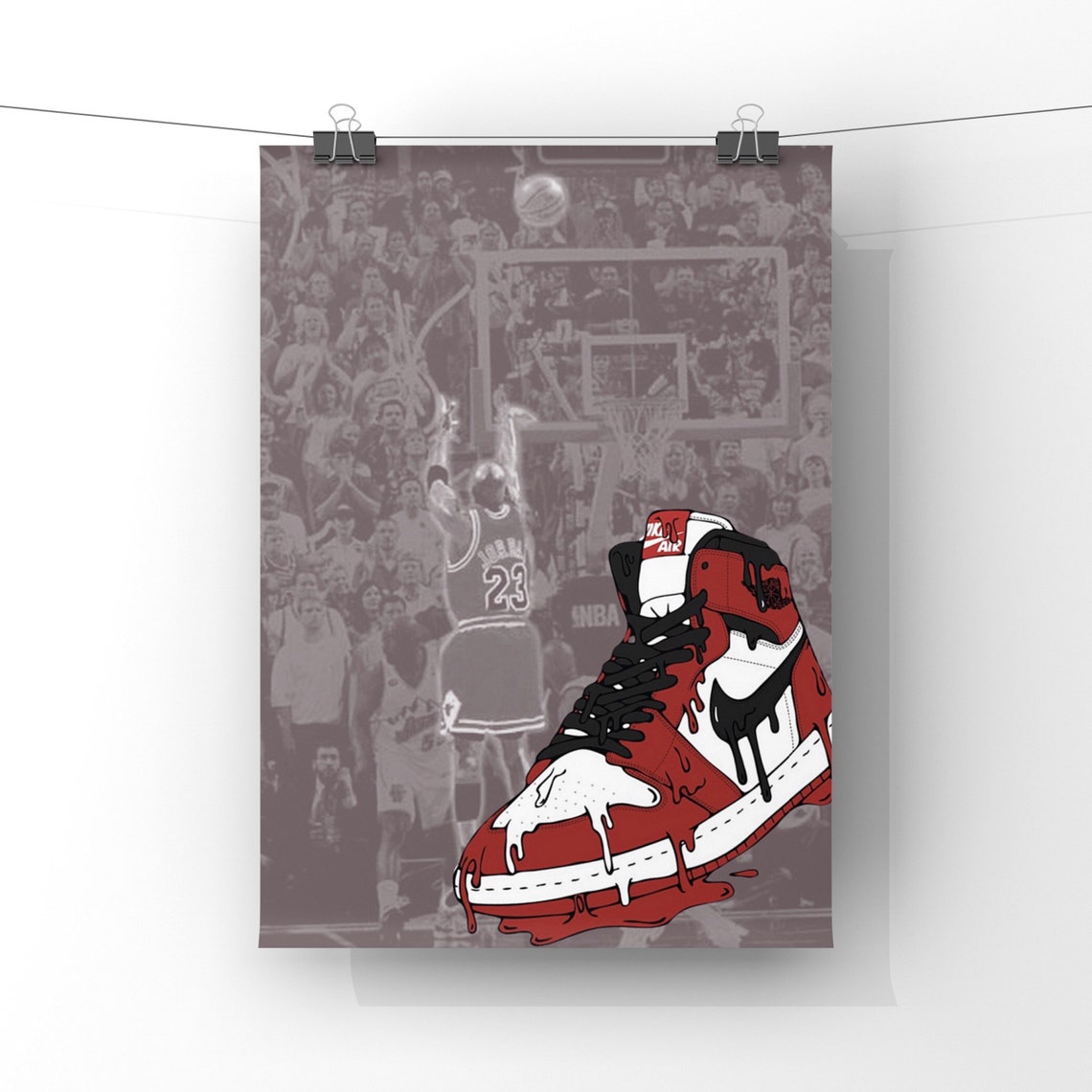 Air Jordan 1 Chicago Drip / Nike / Sneaker Head Wall Art Print/ Poster ...