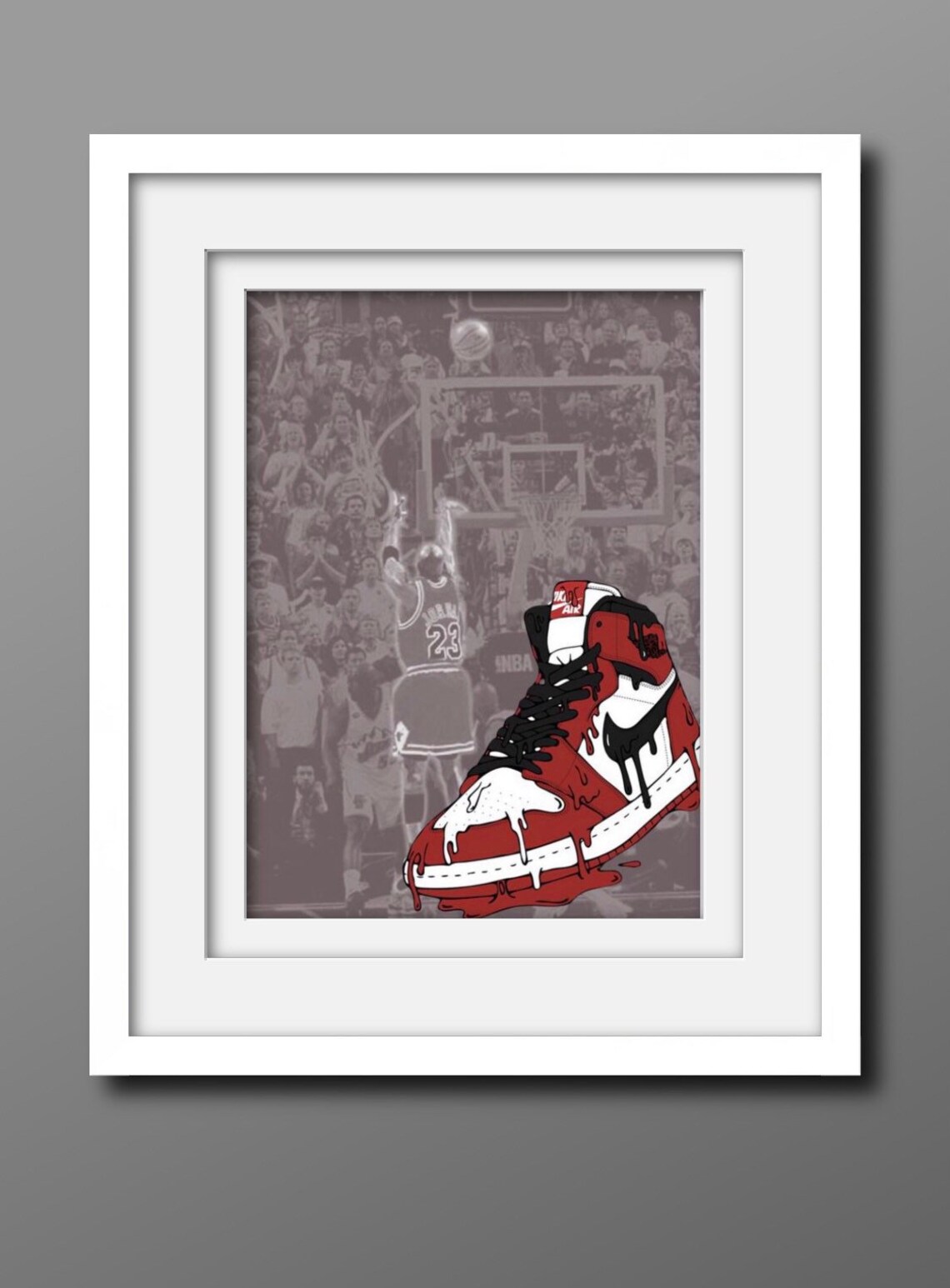 Air Jordan 1 Chicago Drip / Nike / Sneaker Head Wall Art Print/ Poster ...