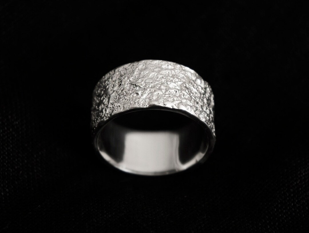 Smug US 10 3/4 Original Unusual Textured Silver Ring Rough - Etsy