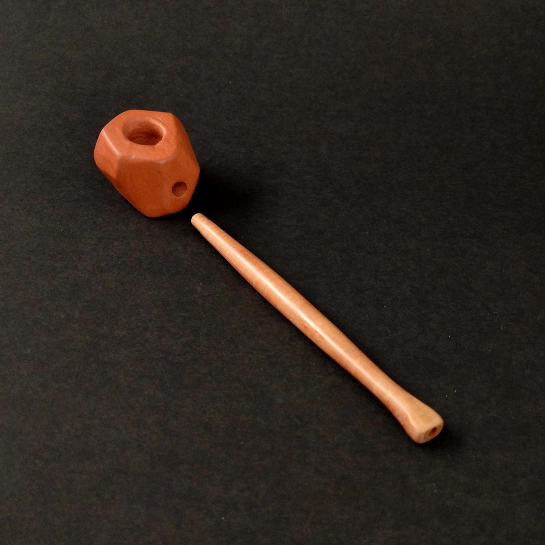 Ceramic-wooden Pipe Porcelain Chillum Hand Pipes Unique Hippie Peace ...