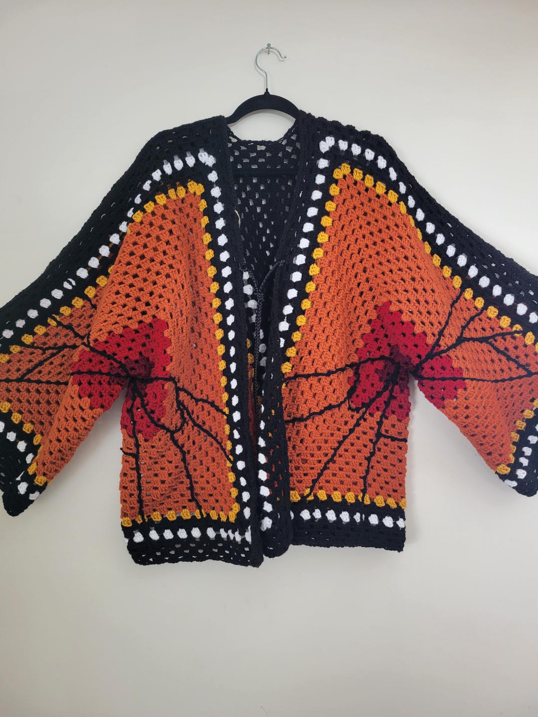 Monarch Butterfly Crochet Cardigan - Etsy