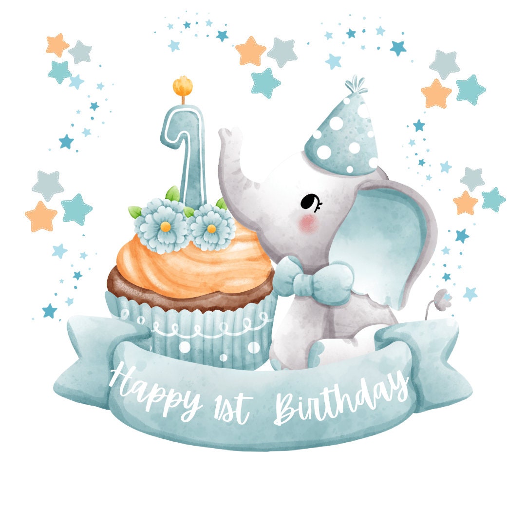 Happy Birthday 1st Birthday, Baby Boy First Birthday Png Download, Png ...