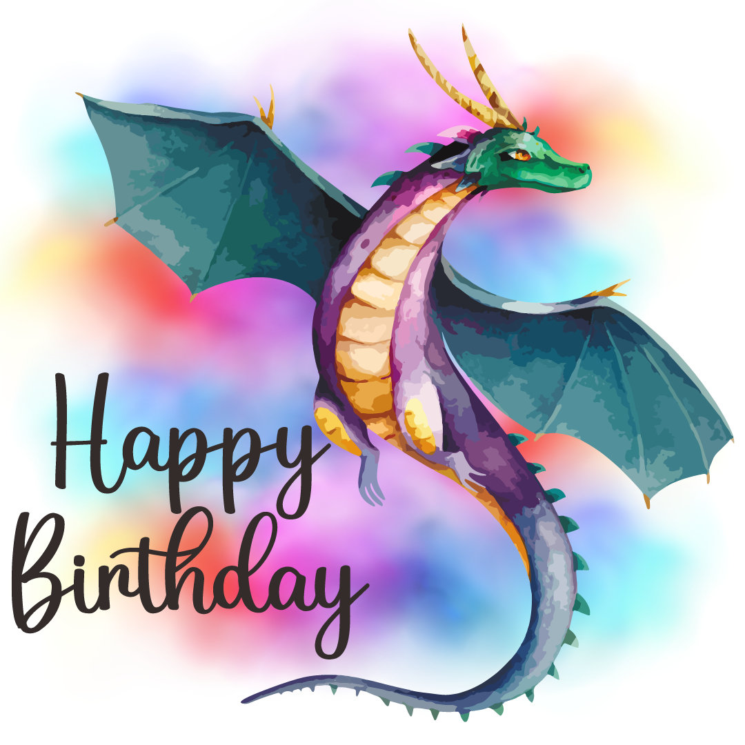 Birthday Dragon Png Digital Download, Png Birthday File,happy Birthday ...