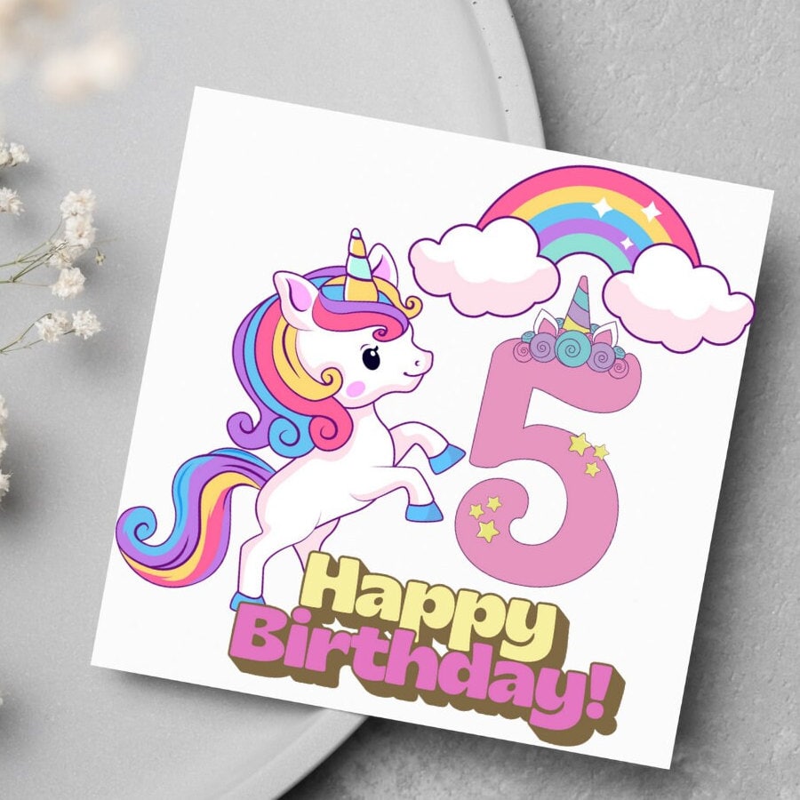Happy Birthday PNG. 5th Birthday Unicorn Png Download, Png Birthday ...
