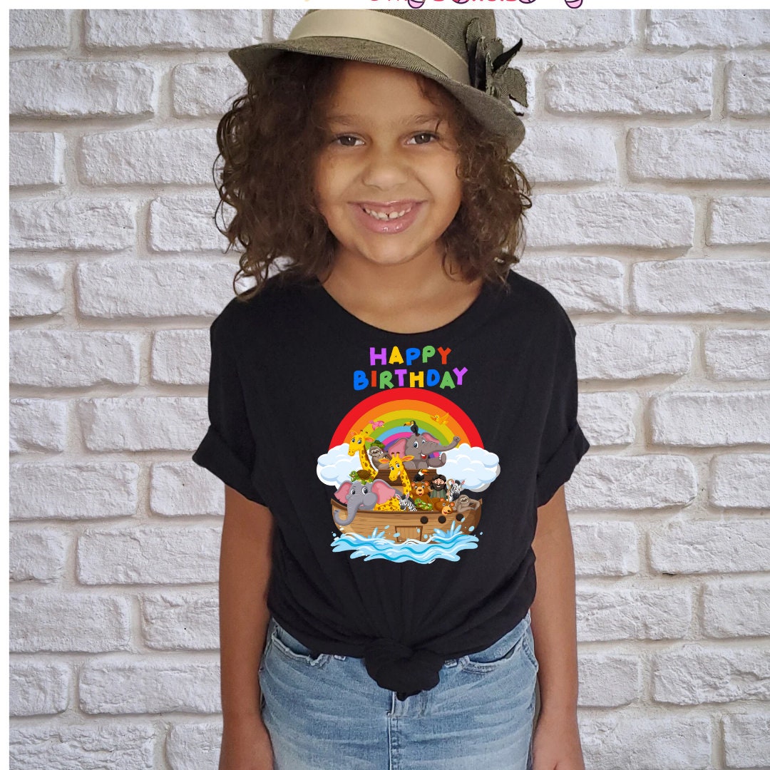 Happy Birthday Noah's Ark, Animals, Rainbow Png Download, Png Birthday ...