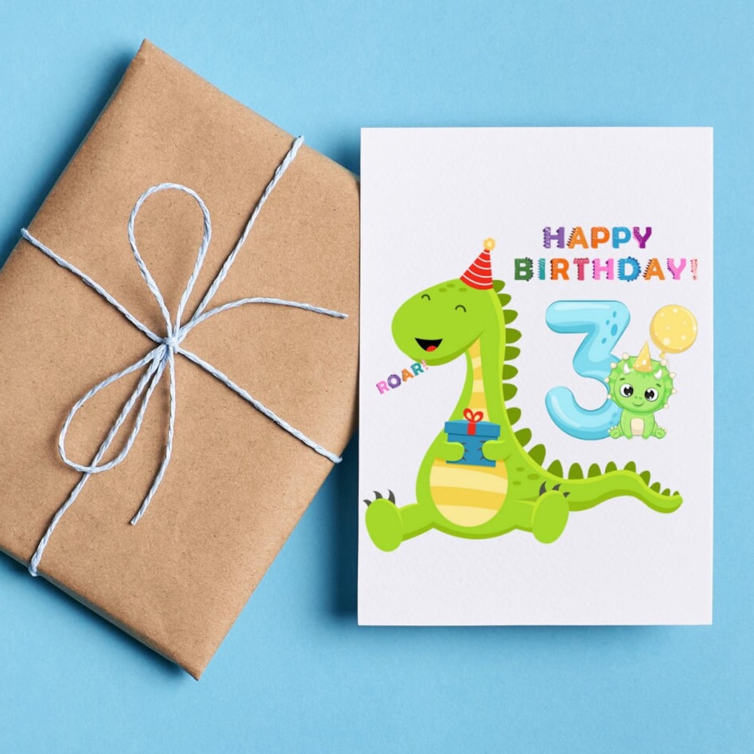Happy Birthday 3rd Birthday Dinosaur Png Download, Png Birthday File ...