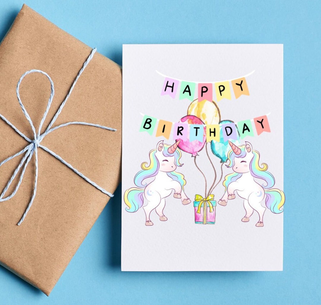 Happy Birthday Unicorn Png Download Png Birthday File - Etsy